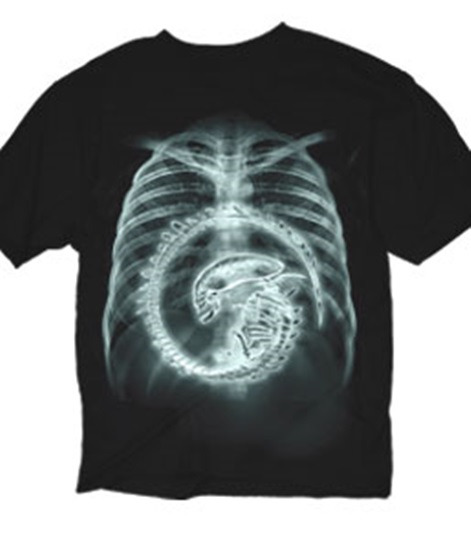 Alien Movies X-Ray of Alien Gestating Inside A Host T-Shirt | Starbase ...