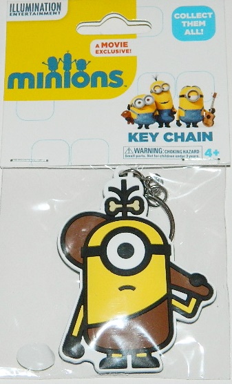 Minions Movie Minion Stuart as a Caveman Rubber Keychain LICENSED ...