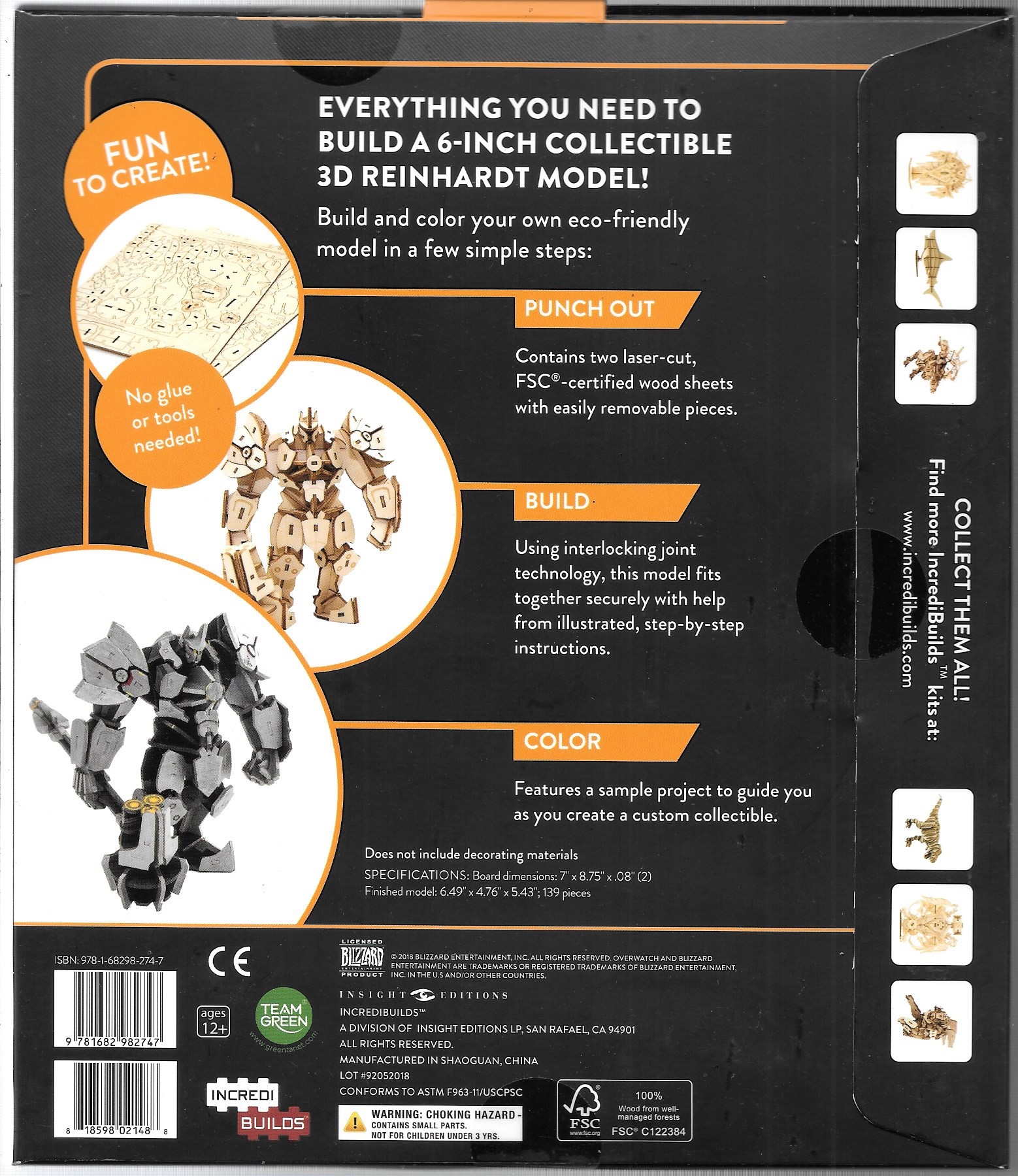 Overwatch Video Game Reinhardt 3D Laser Cut Wood Model Kit with Poster ...