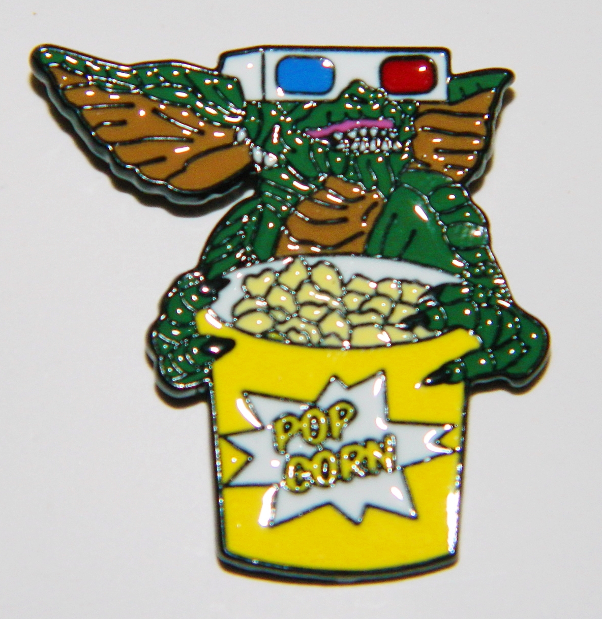Gremlins Movie Gremlin Eating Popcorn Die-Cut Metal Enamel Pin NEW ...