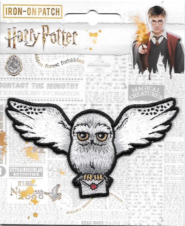 Harry Potter Hedwig the Owl Flying with Letter Image Embroidered Patch ...