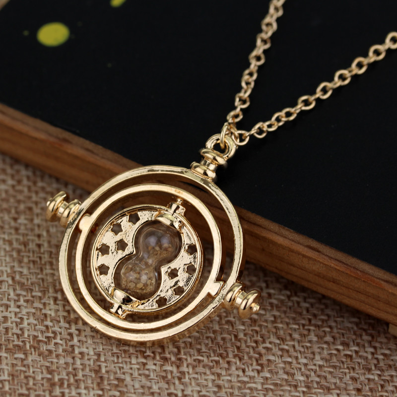Harry Potter Rotating Time Turner with Hourglass Gold Toned Metal ...