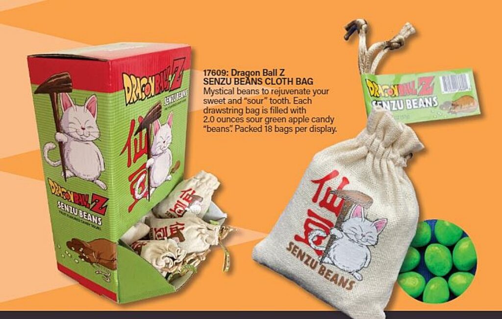 Dragon Ball Z DBZ Anime Green Senzu Beans Candy In Drawstring Bag NEW ...