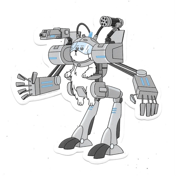 Rick And Morty Tv Series Snowball In Mechanical Suit Image Peel Off