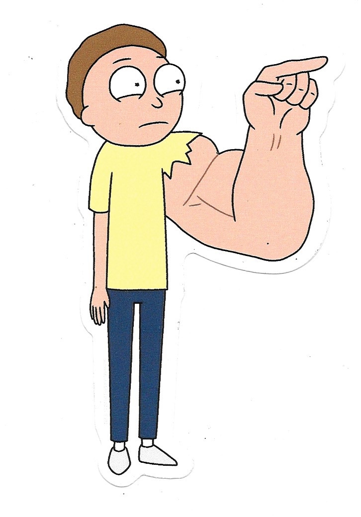 Rick And Morty Tv Series Big Arm Morty Peel Off Image Sticker Decal New