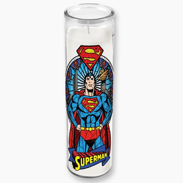 DC Comics Superman Stained Glass Figure Prayer Candle with Glass ...