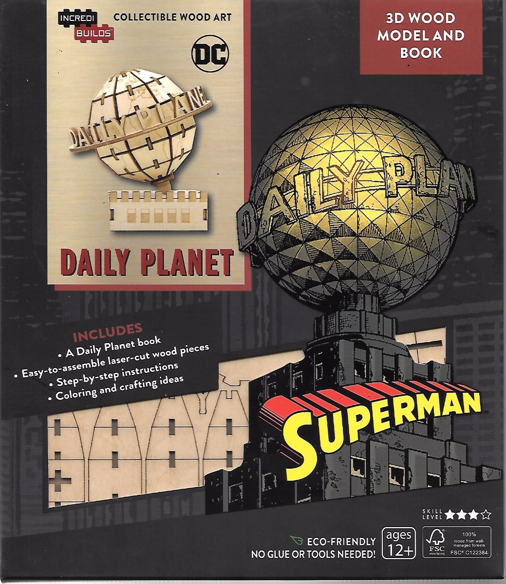 Superman Daily Planet Globe 3D Laser Cut Wood Model and Deluxe Book NEW ...