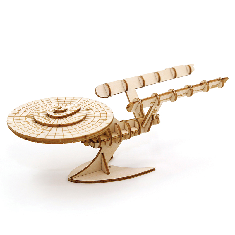 Star Trek: Classic U.S.S. Enterprise 3D Laser Cut Wood Model and Book ...