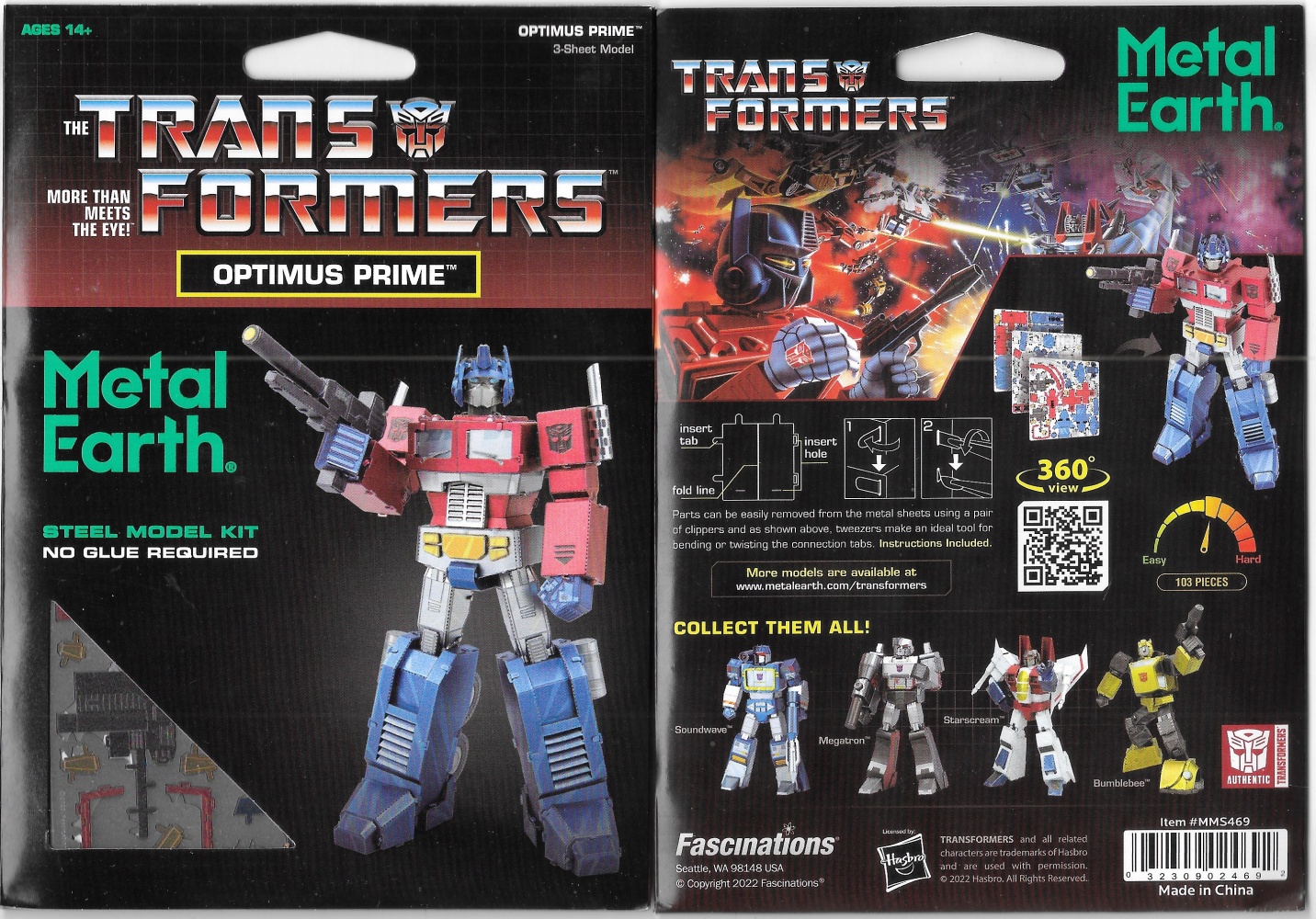 Transformers Optimus Prime Color Metal Earth 3-D Laser Cut Steel Model ...