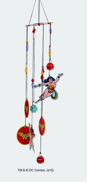 DC Comics Wonder Woman Figure and WW Logos 22″ Long Wind Chime ...